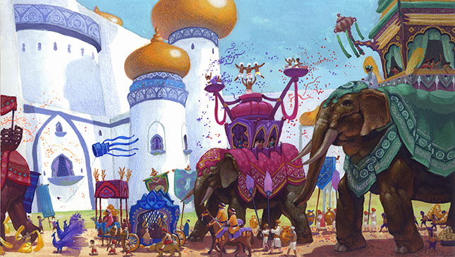 Illustration Aladdin Theatre Backgrounds By Tim Oshida At