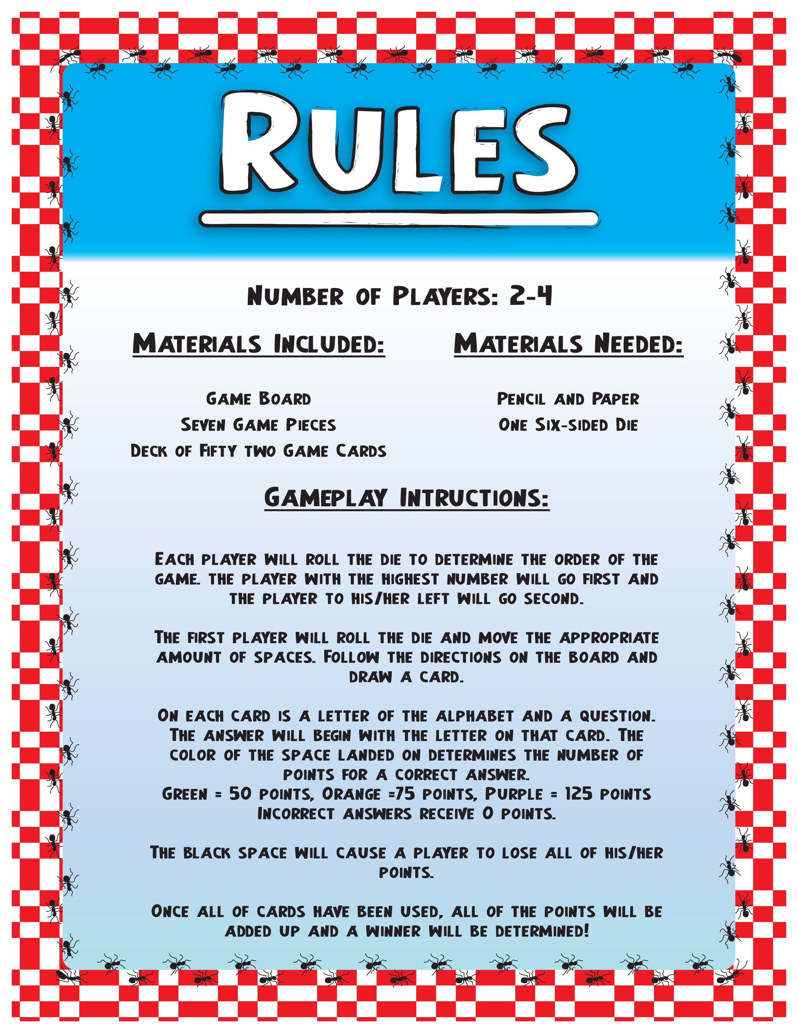 Game Rules Template