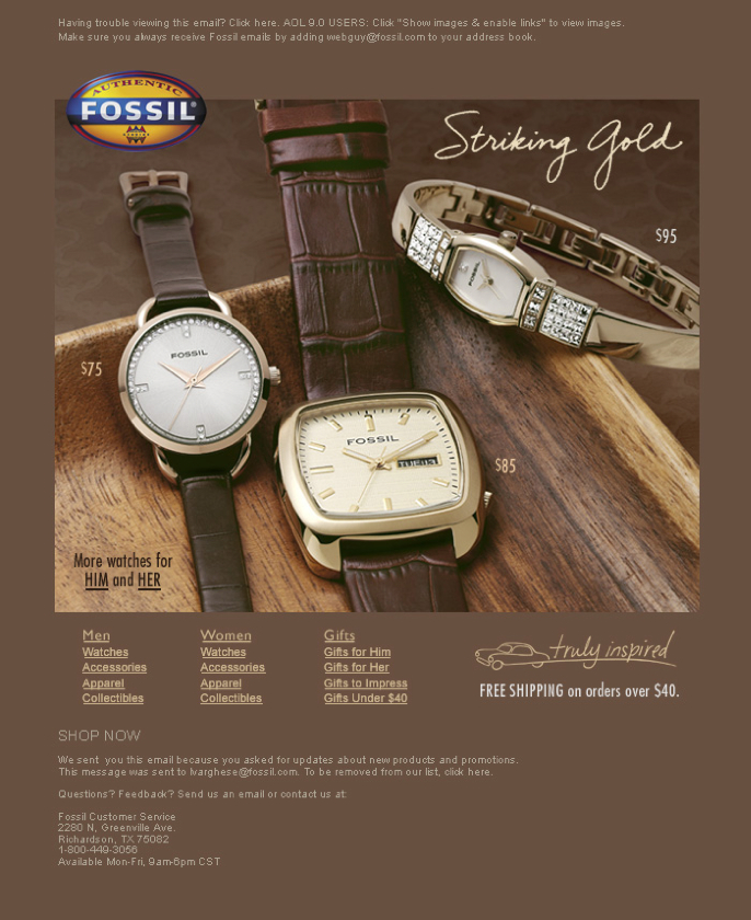 Fossil Graphic Design and Photo Art Direction by Shannon Catlett at ...