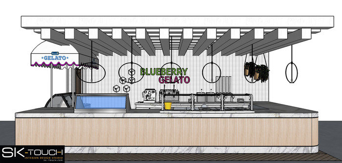 Blueberry Gelato Mall Stand by Sara Khairallah at Coroflot.com