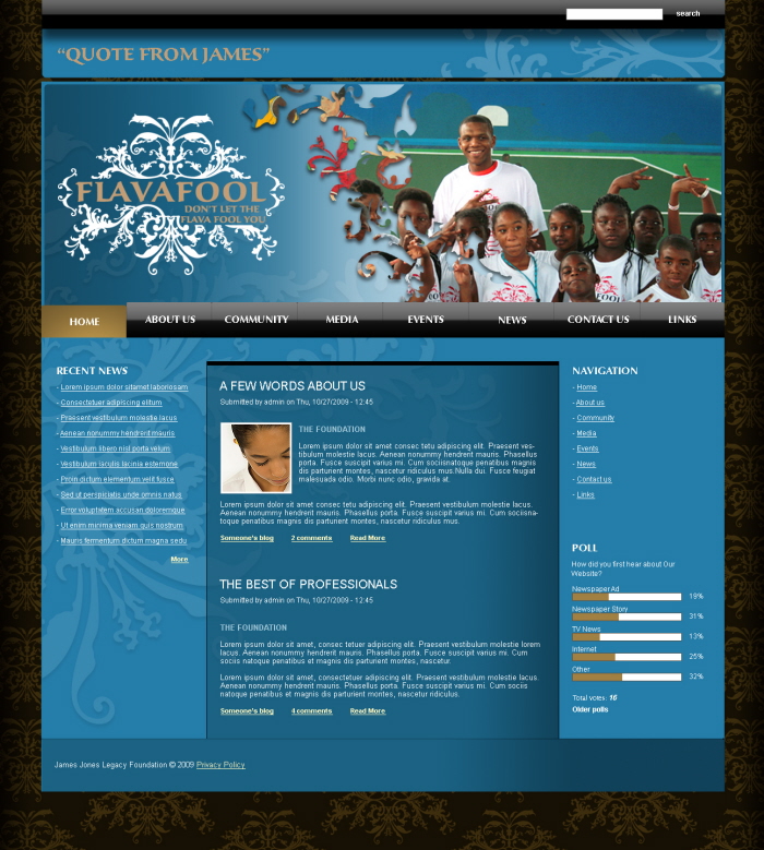 Web Layout by Jamil Jiron at Coroflot.com
