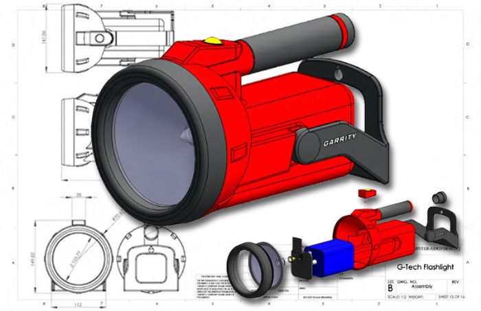 Flashlight 3D CAD Demo by Alvin Mak at Coroflot.com