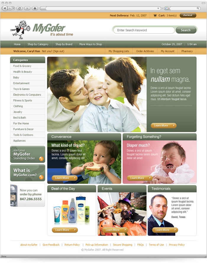 An upload by Caryl D'Souza on Coroflot: to the project Sears - MyGofer