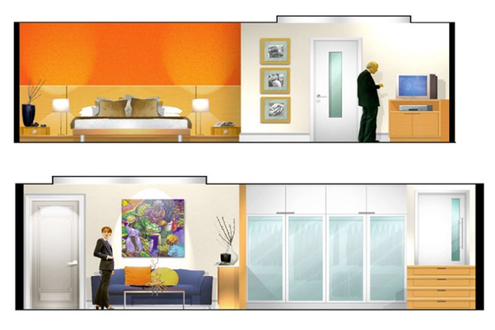 2D Interior and Exterior Illustrate by THAPANA KUSIRIVATANANUKUL at ...