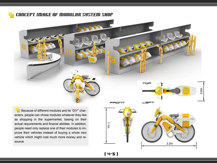 Concept 2-wheel vehicle by Zhongren Zhang at Coroflot.com