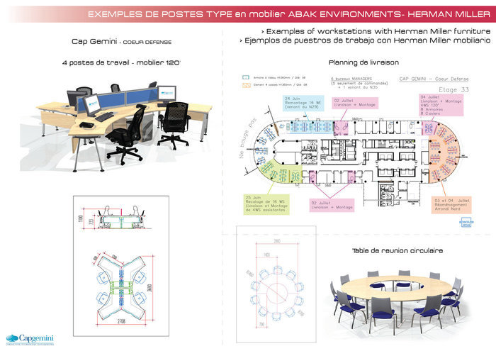 Meeting table and space planning for Cap gemini by Sénamie Steward at ...