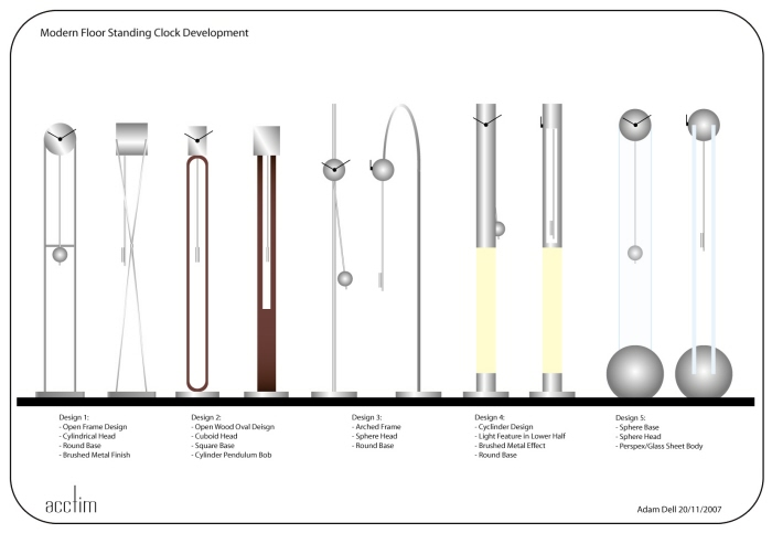 Modern Floor Standing Clock by Adam Dell at Coroflot.com