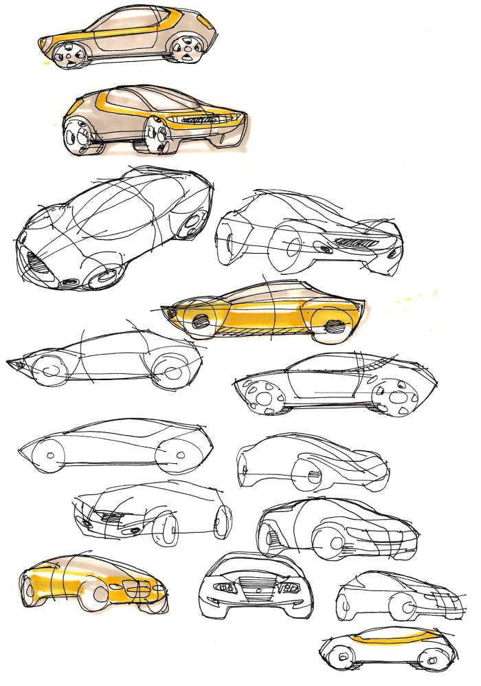 vehicle concept sketches by Paul Rossetto at Coroflot.com
