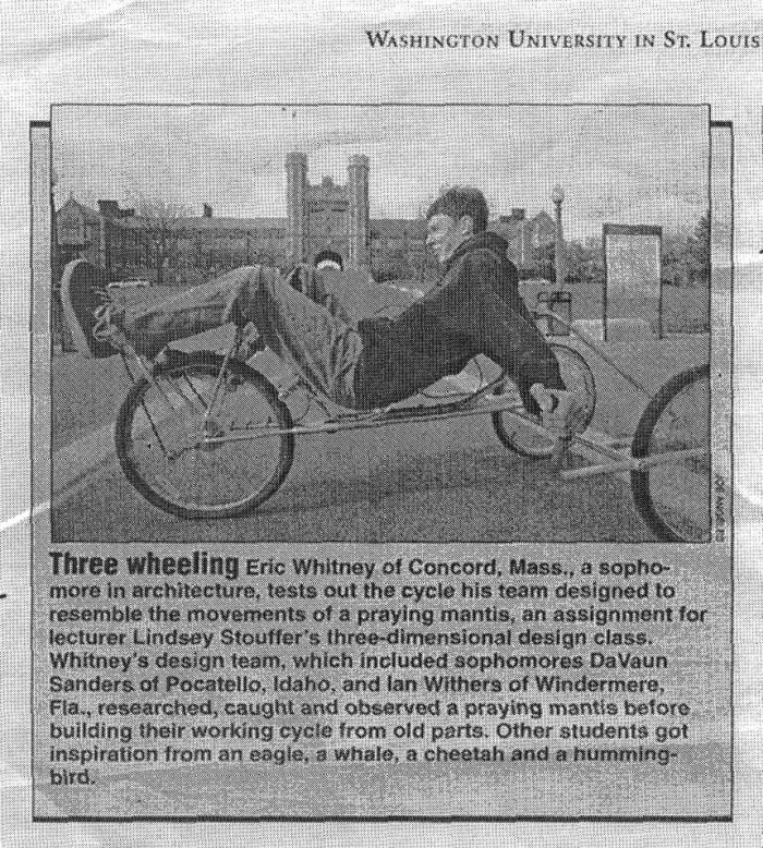 Praying Mantis Bike by Ian Withers, Architect at Coroflot.com