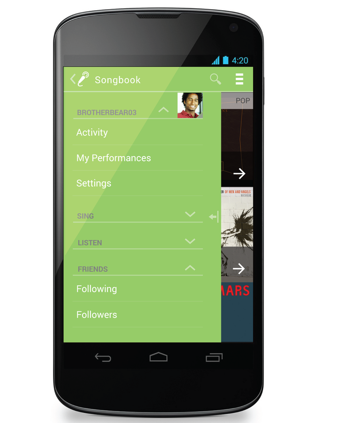 Smule Android Redesign by Aaron Jackson at Coroflot.com