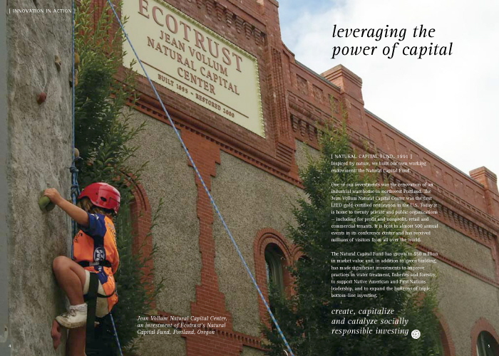An upload by Melissa Tatge on Coroflot: to the project Ecotrust Fresh Thinking Brochure