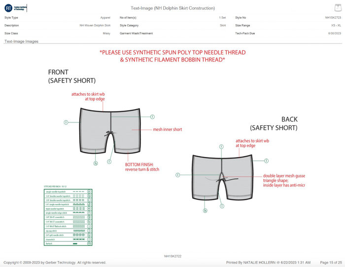 PLM Gerber Yunique | Woven Skirt by Natalie Hollern at Coroflot.com