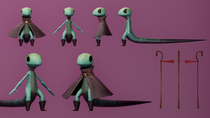 Character Model: "Lizard Wizard" by Max Baron at Coroflot.com