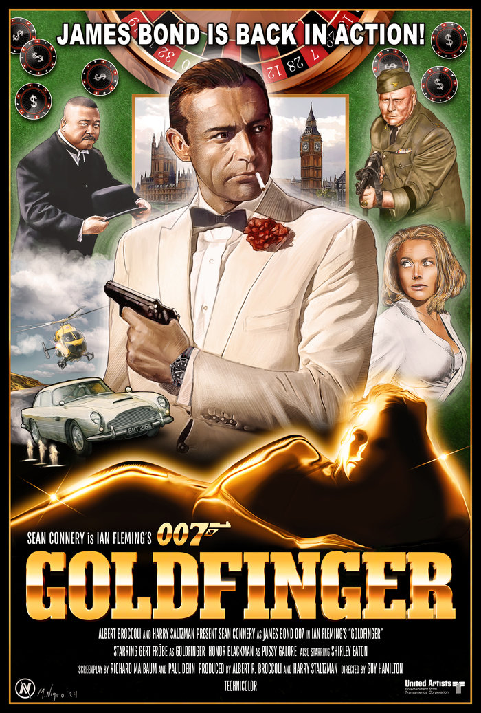 Michael Nigro on Coroflot: Goldfinger – Illustrated Movie Poster ...