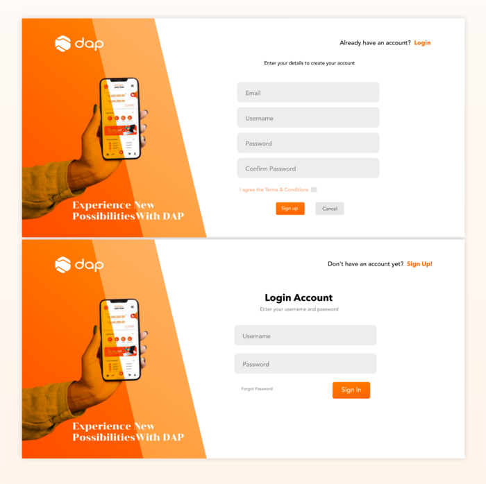 Dap - User Interface for dap website and web app by Samuel Pascal at ...