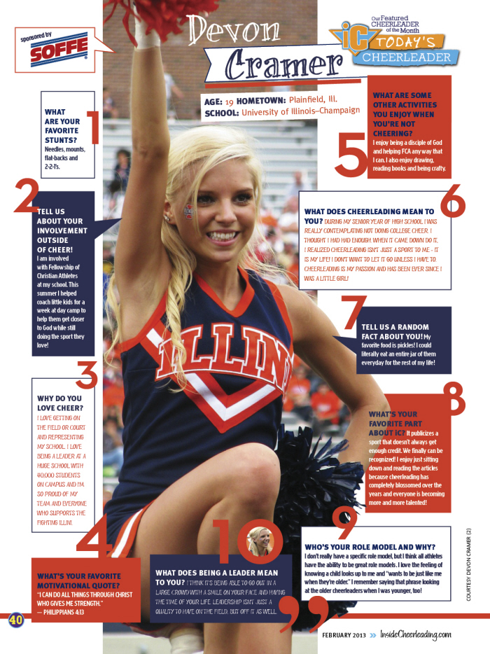 Inside Cheerleading magazine by Courtney Wilkes Muller at Coroflot.com