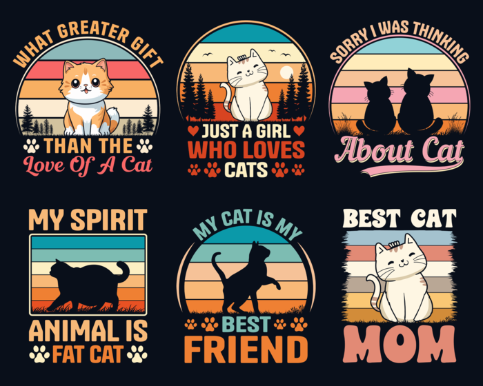 An upload by MD Junayet Islam Suny on Coroflot: to the project CUSTOM CAT GRAPHIC T-SHIRT DESIGN