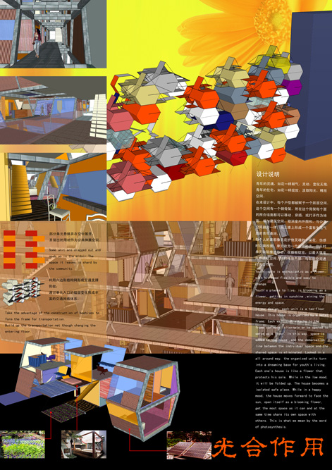 An upload by XuHui Hu on Coroflot: to the project competition