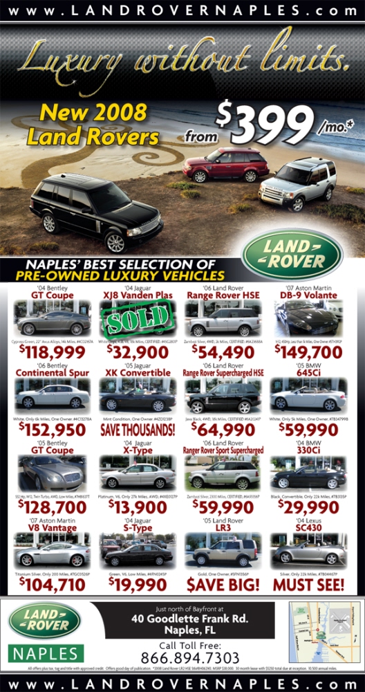 Luxury Automotive - Newspaper ads by Scott Licht at Coroflot.com