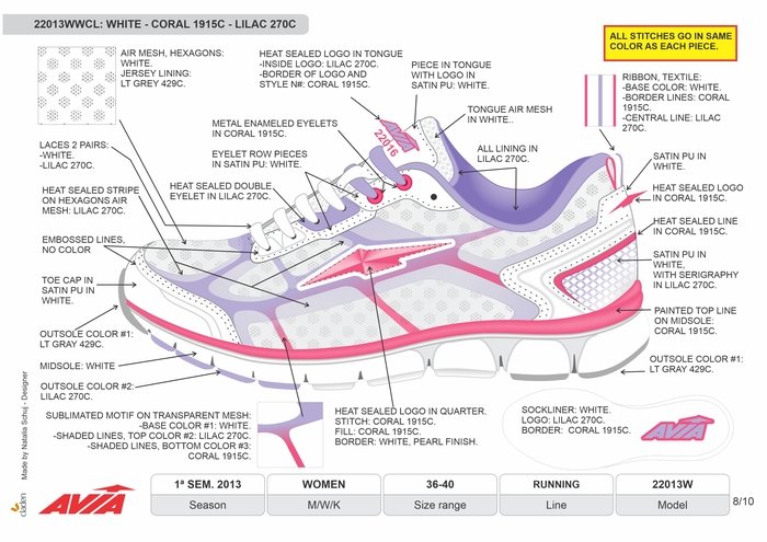 TECH SPECS for Running shoe by Natalia Schuj at Coroflot.com