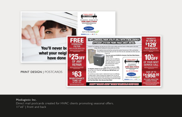 HVAC Direct Mail & Print Ads by Melissa Vitale at Coroflot.com