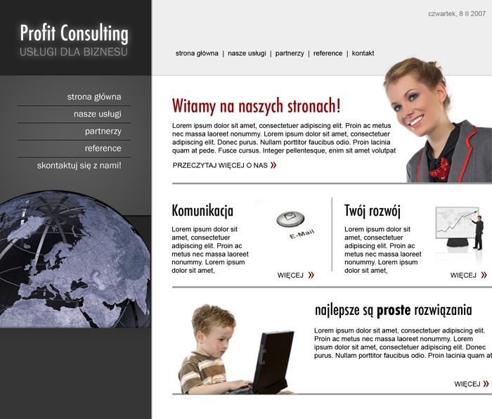 An upload by Wojtek Kruszewski on Coroflot: to the project webdesign