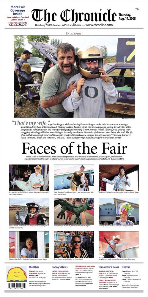 Chronicle Newspaper -front pages by Taylor Loran at Coroflot.com