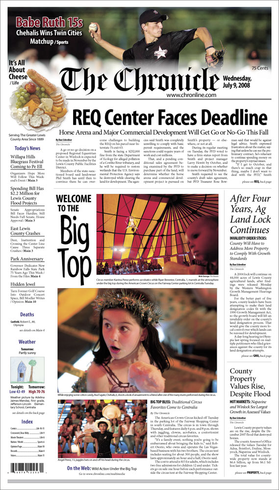 Chronicle Newspaper -front pages by Taylor Loran at Coroflot.com