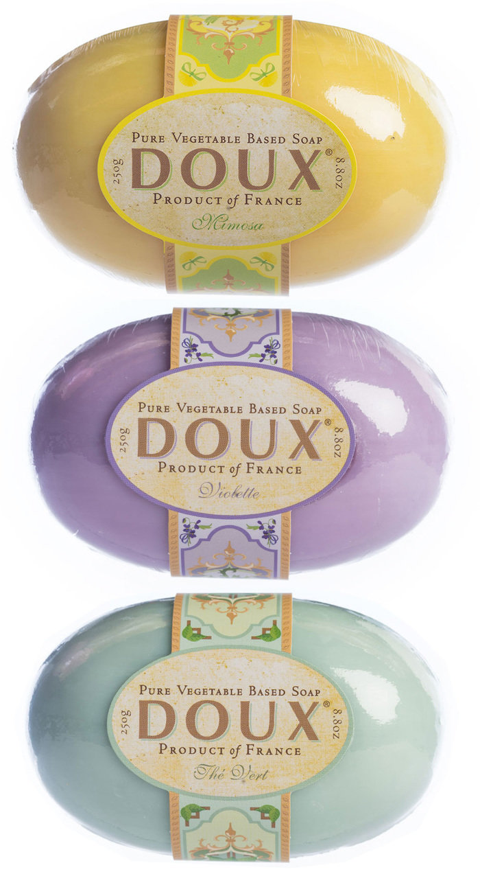 Doux French Soaps packaging by Diane Benjamin at Coroflot.com