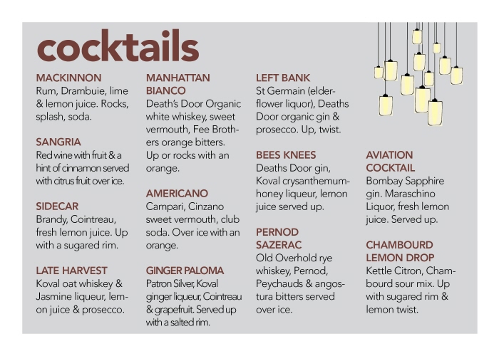 menu design by kris koenig-morel at Coroflot.com