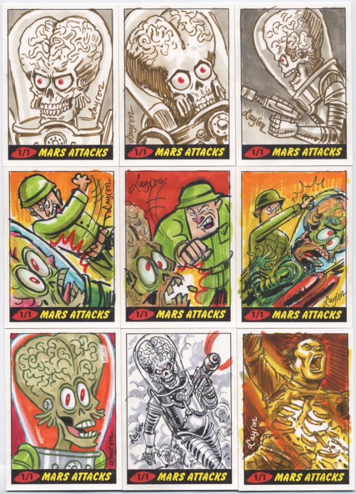 Mars Attacks Sketch Cards by Layron DeJarnette at Coroflot.com