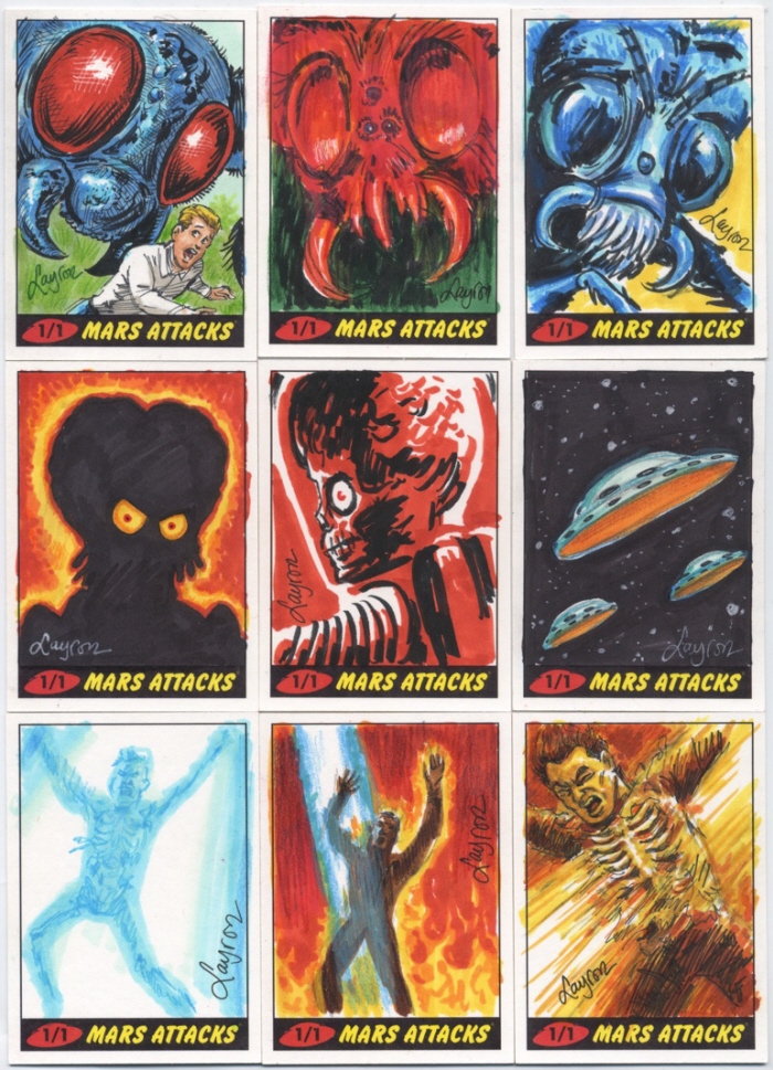 Mars Attacks Sketch Cards by Layron DeJarnette at Coroflot.com
