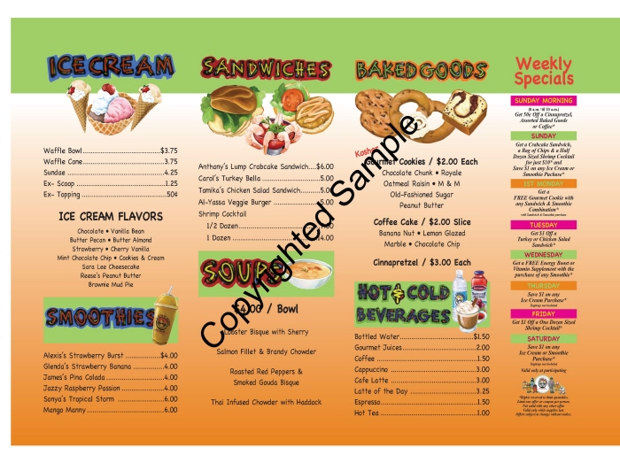 Menus by Barbara Jean McAtlin at Coroflot.com