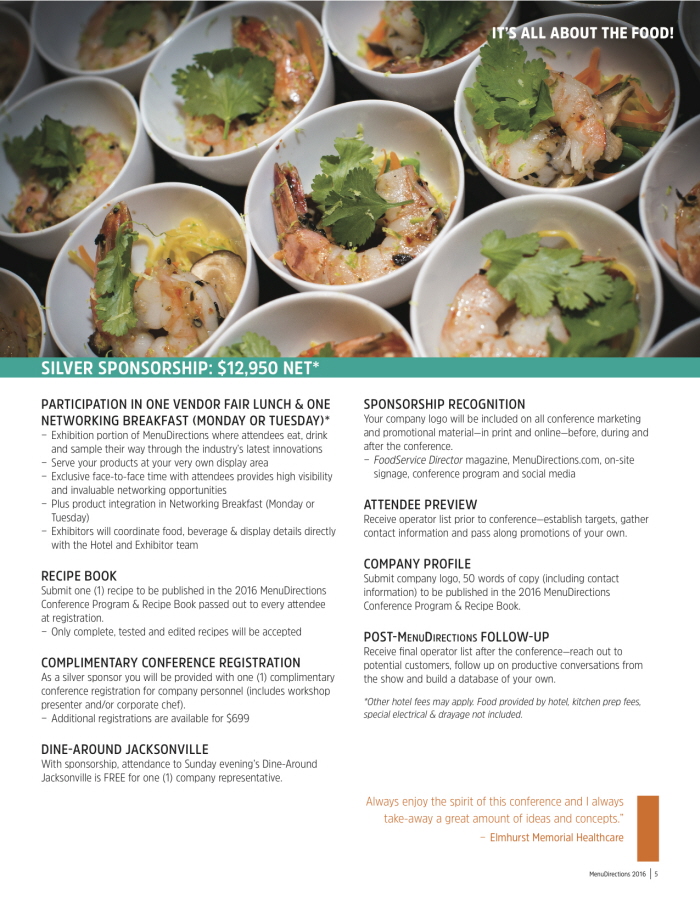 MenuDirections 2016 Sponsorship Brochure by Alex Dorsey at Coroflot.com