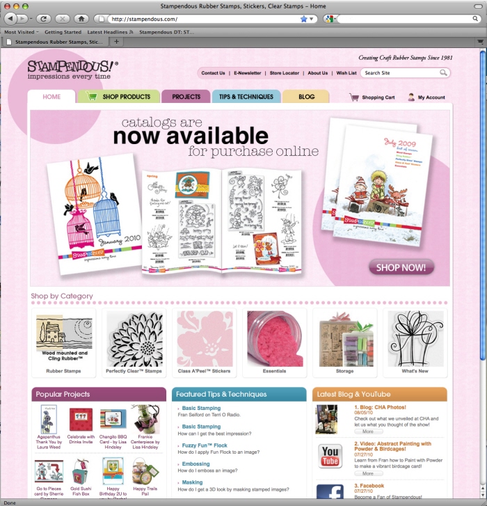 Stampendous Website & Social Sites by Gennifer Mantych at Coroflot.com