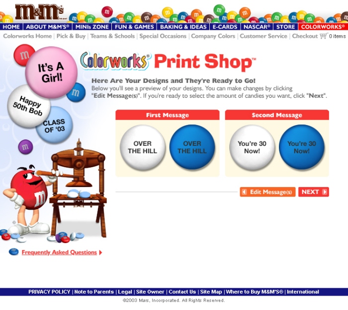 M&M'S (mms.com) by Richard Feifer at Coroflot.com