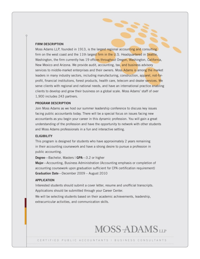 Moss Adams LLP by Allison Maslow at Coroflot.com