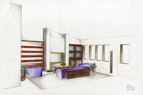 Interior Hand Drawings by Pui Chi Lam at Coroflot.com