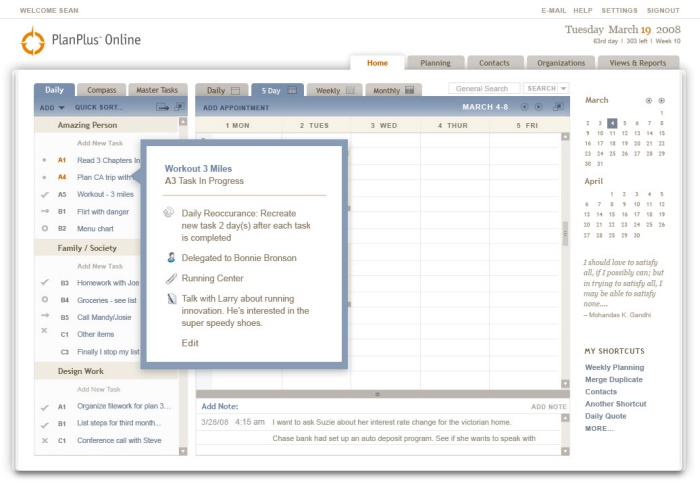 Franklin Covey PlanPlus Online by Bonnie Bronson at Coroflot.com