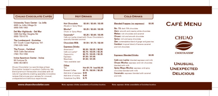 Menus by Tara Harmon at Coroflot.com