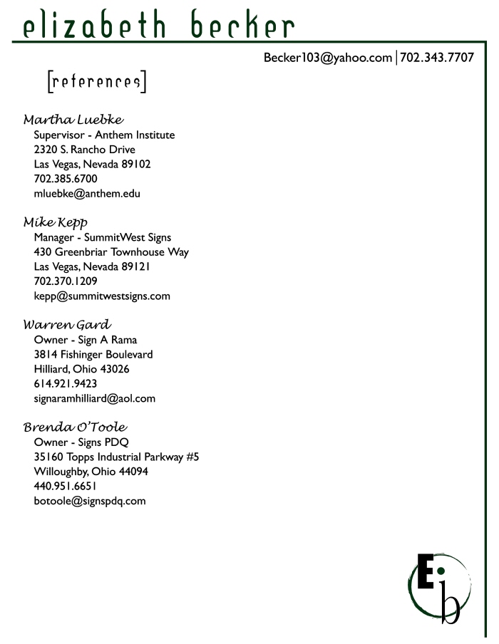 An upload by Elizabeth E. Becker on Coroflot: to the project Resume and ...