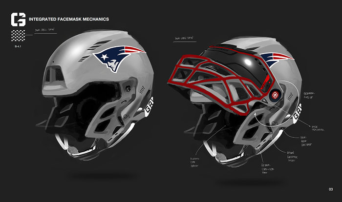 Gridiron Labs 2030 NFL Helmet by Christopher Armstrong at Coroflot.com