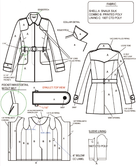 Outerwear Technical Flats by Jessica Kuper at Coroflot.com