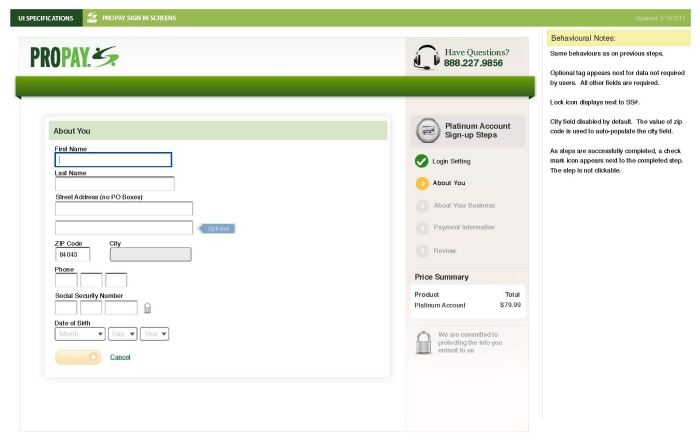 ProPay Registration Dashboard by Christian Larsen at Coroflot.com