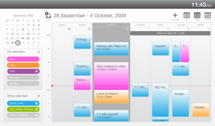 Enhanced Calendar for Android Tablets by Rebecca Priebe at Coroflot.com