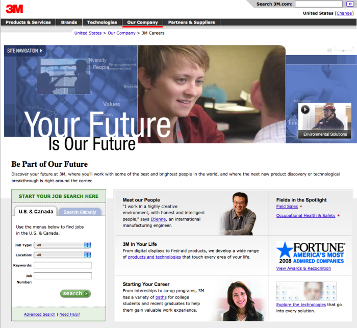 RMG Connect - 3M Careers Homepage by Eric Vogel at Coroflot.com