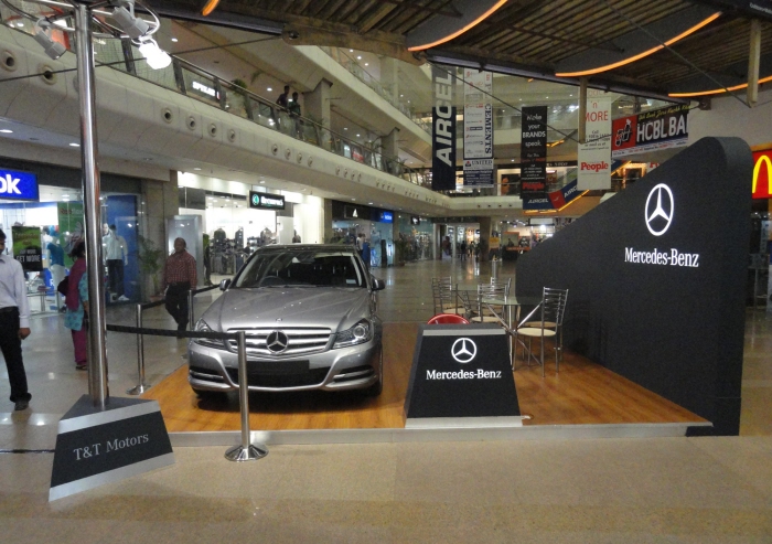 mercedes benz car display for promotion at various malls in india by ...
