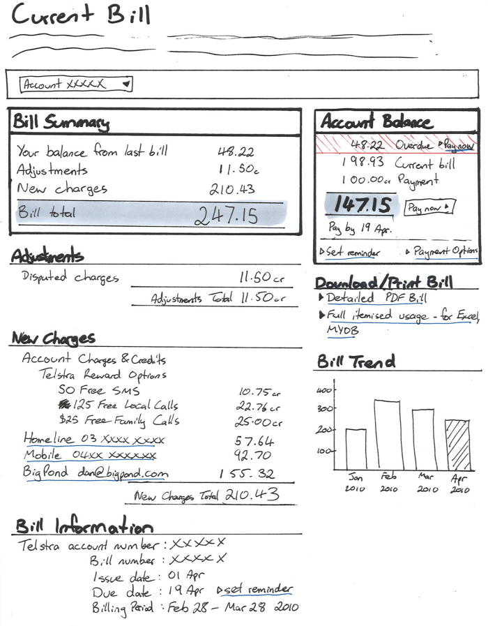 Telstra - Billing by Daniel Naumann at Coroflot.com