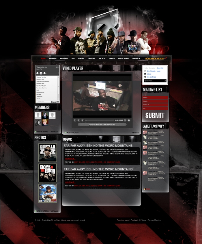 Ning Layouts by Jimmie Solomon at Coroflot.com