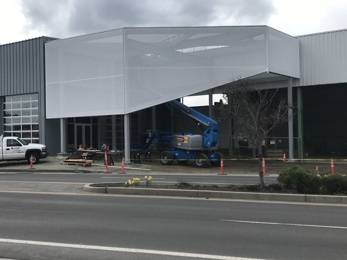 Craterworks Makerspace Atrium Mesh Facade Design and Install by Nick ...